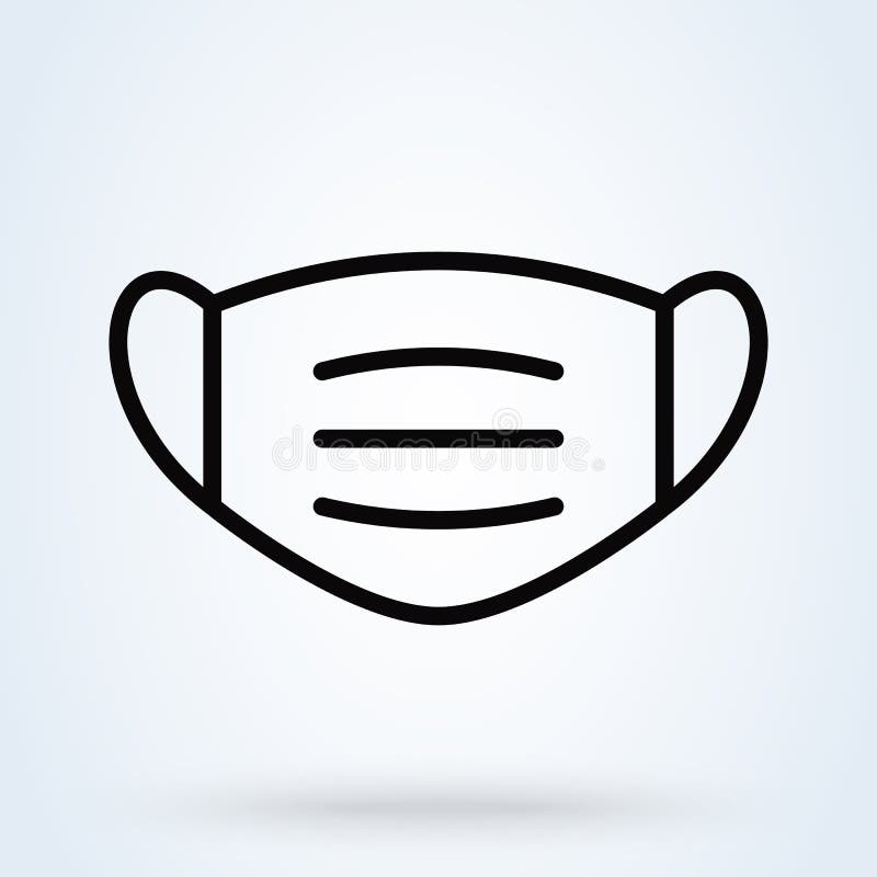 Medical Mask Icon Symbol Vector. Dentist Mask Linear Vector Stock ...
