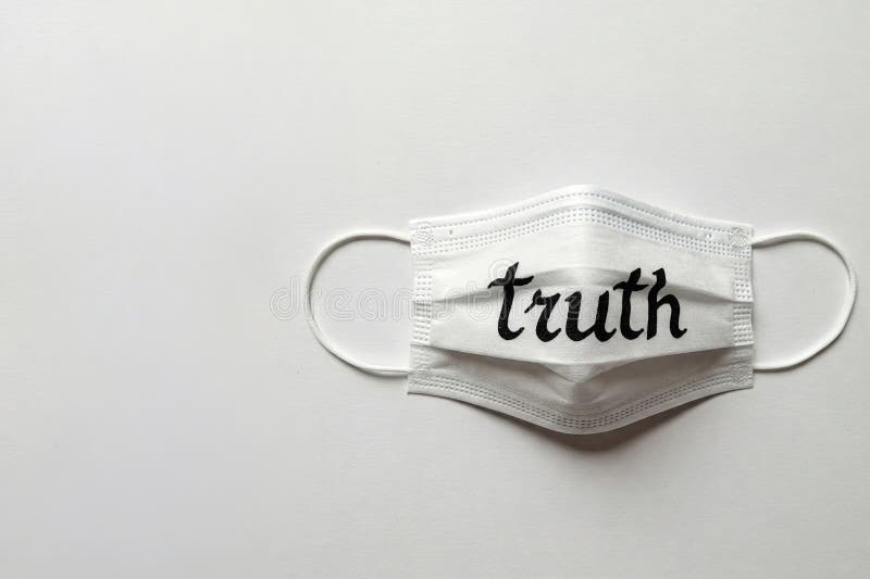 A Medical Mask with the Inscription Truth. Space for Text. Stock Photo ...