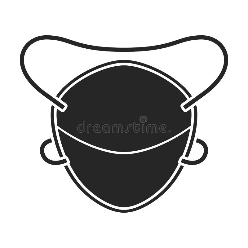 Medical Mask Vector Icon.Black Vector Icon Isolated on White Background ...