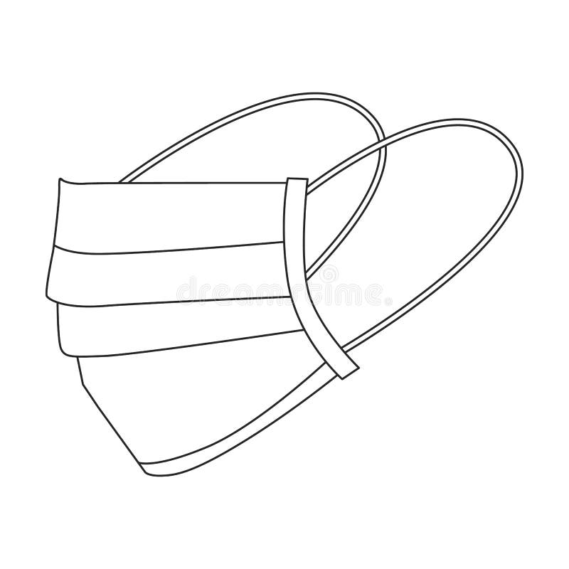 Medical Mask Vector Icon.Outline Vector Icon Isolated on White ...