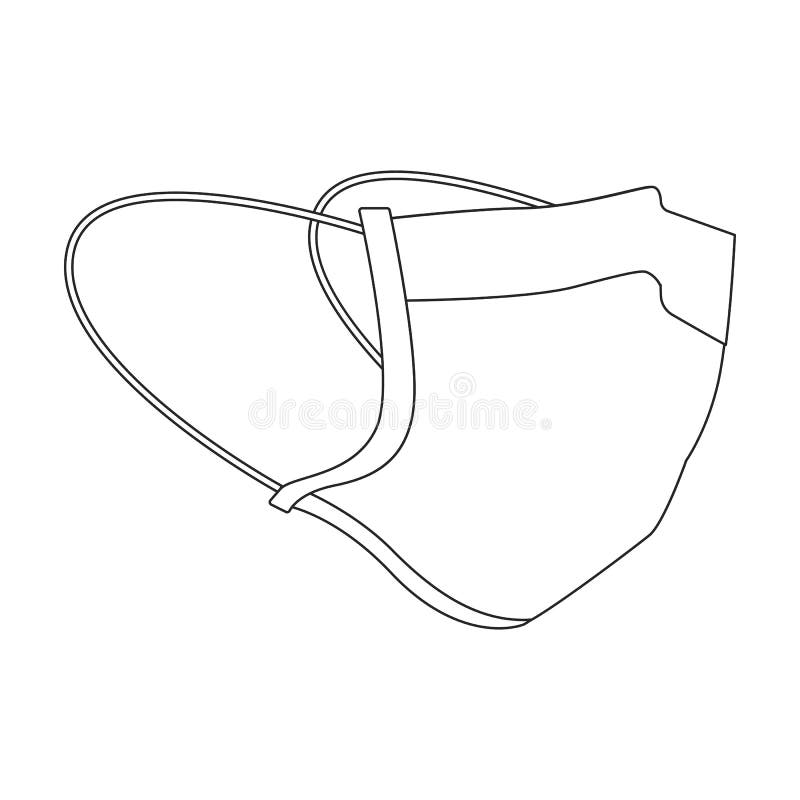 Medical Mask Vector Icon.Outline Vector Icon Isolated on White ...