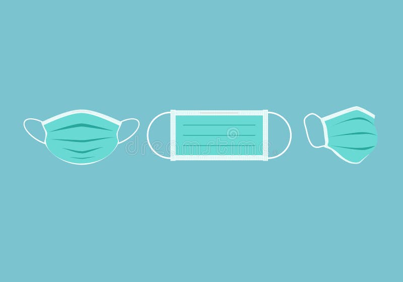 Medical Mask Vector Model. Medical Face Mask Front and Side View Stock ...