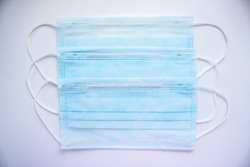 Medical Masks on a White Background Stock Photo - Image of white, face ...
