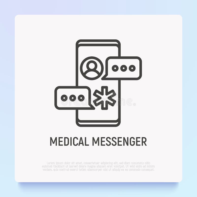 Medical Messenger Thin Line Icon: Chat with Doctor. Modern Vector ...