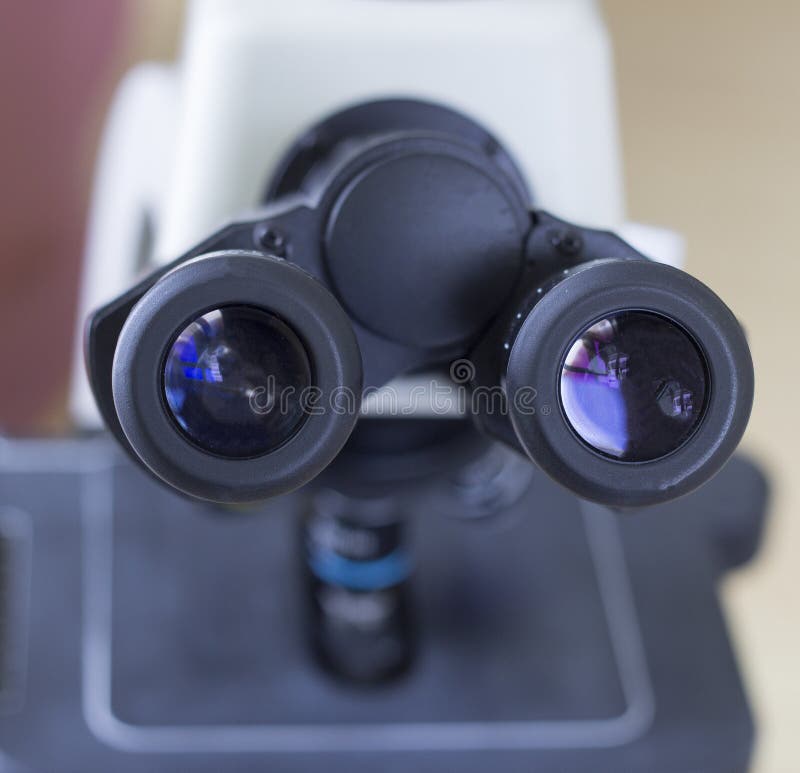 Medical Microscope, Close-up Glass Stock Image - Image of microbiology ...