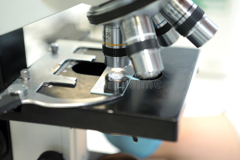 Medical Microscope. Professional Pharmaceutical Microscope. Study of ...