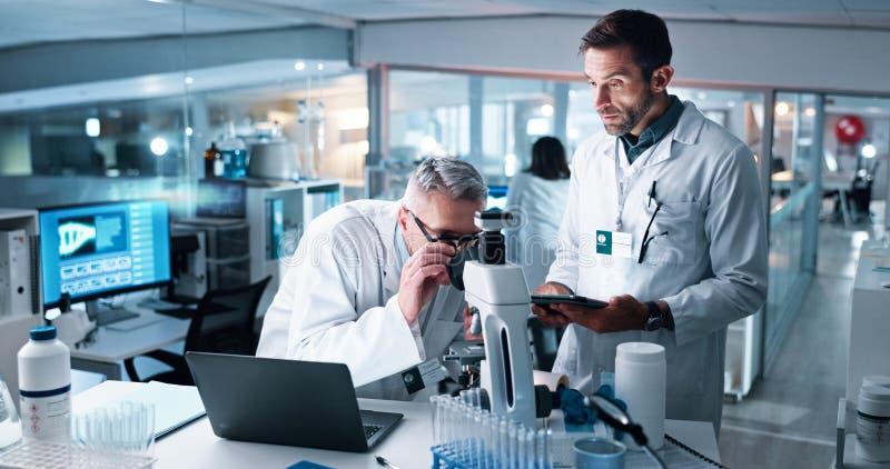 Medical, Microscope and Science with People in Laboratory Together for ...