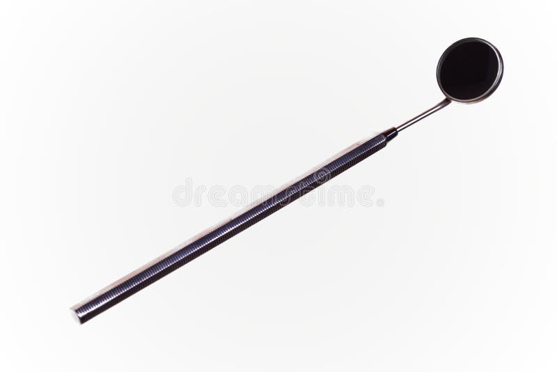 Medical Mirror with Reflection Stock Image - Image of isolated, white ...