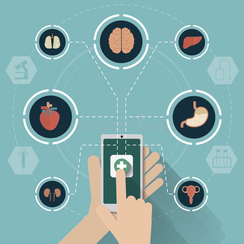 Medical Mobile Network Icons Concept Stock Vector - Illustration of ...