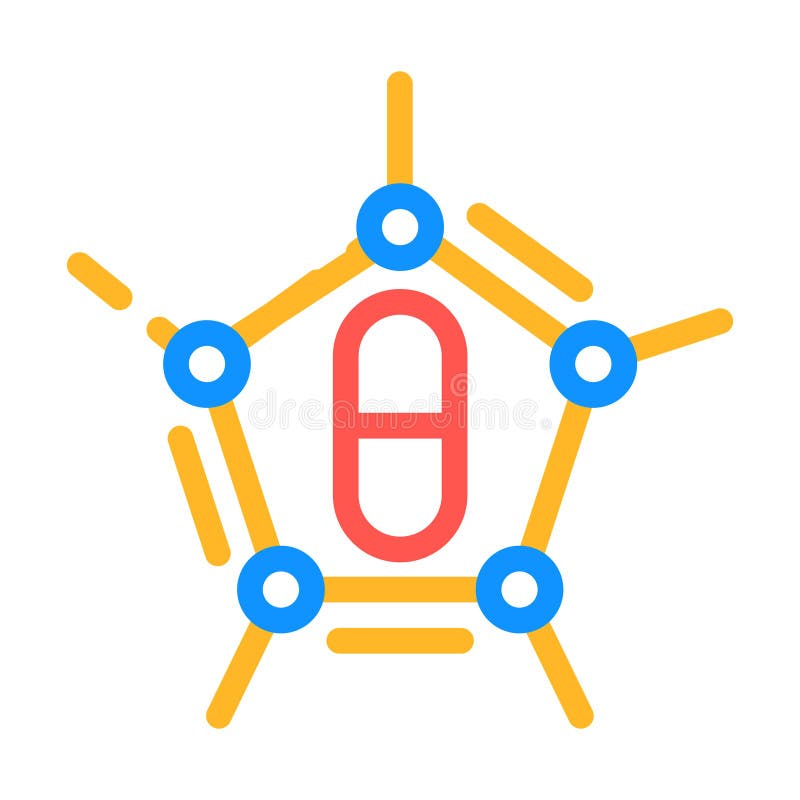 Medical Molecular Structure Color Icon Vector Illustration Stock Vector ...