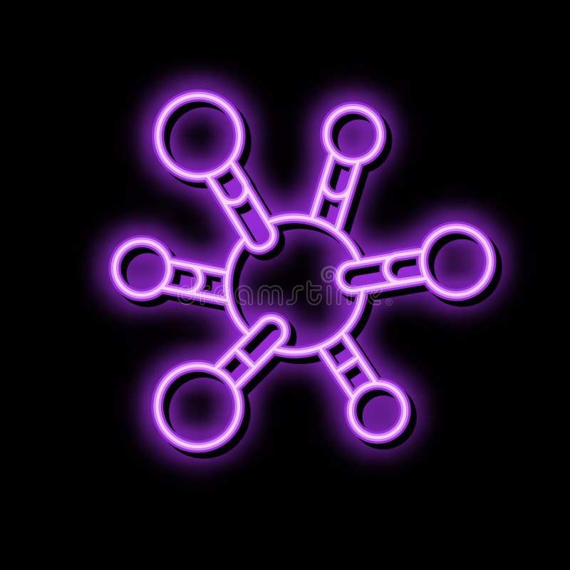 Medical Molecular Structure Neon Glow Icon Illustration Stock Vector ...