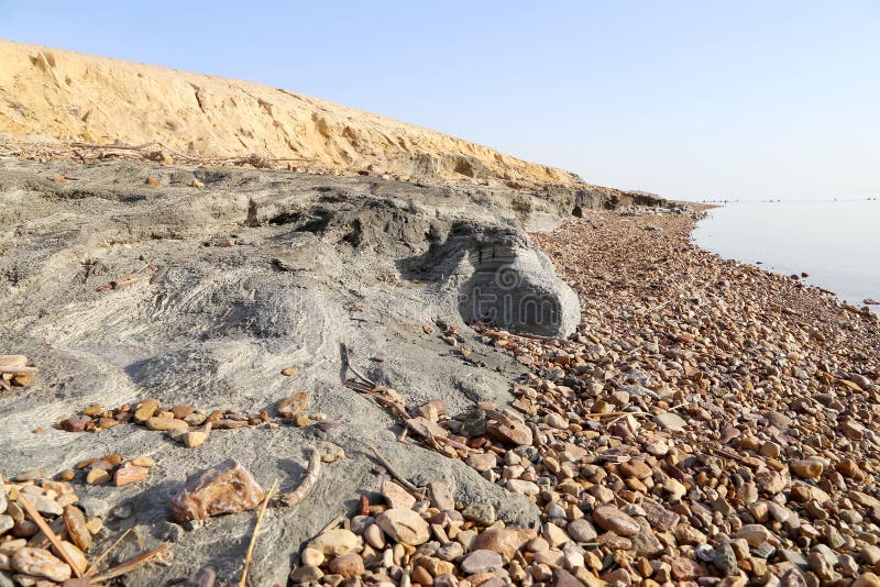 Medical Mud on the Shore of the Dead Sea, Jordan Stock Image - Image of ...