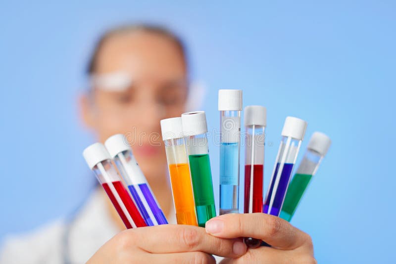 Medical Multicolor Test Tubes with Fluid Sample Stock Image - Image of ...