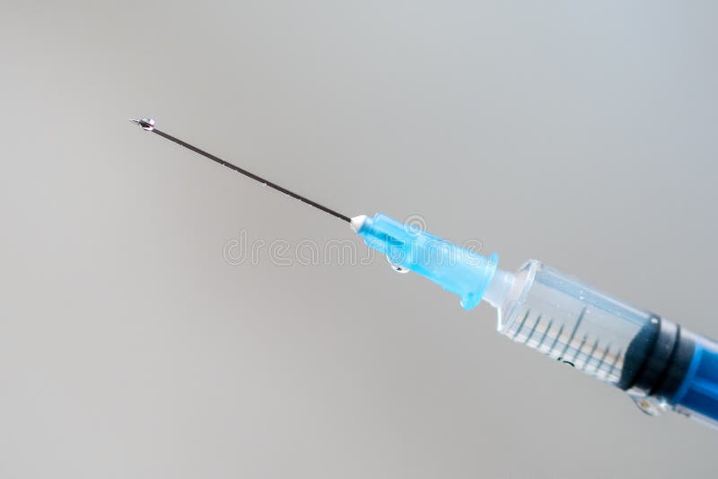 Medical Needle on the Syringe is Shot Close-up. Stock Image - Image of ...