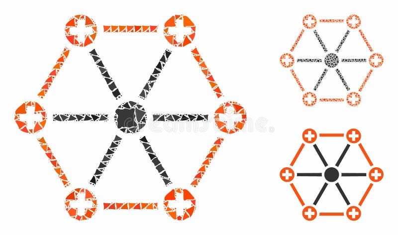 Medical Network Mosaic Icon of Bumpy Pieces Stock Illustration ...