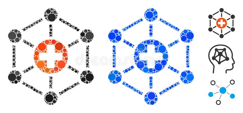 Medical Network Mosaic Icon of Spheric Items Stock Vector ...