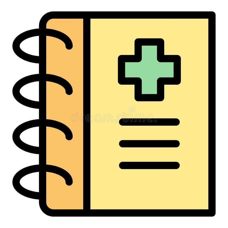 Medical Notebook Icon Vector Flat Stock Illustration - Illustration of ...