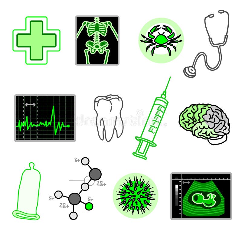 Medical Objects, Icons And Logos Stock Vector - Illustration of ...