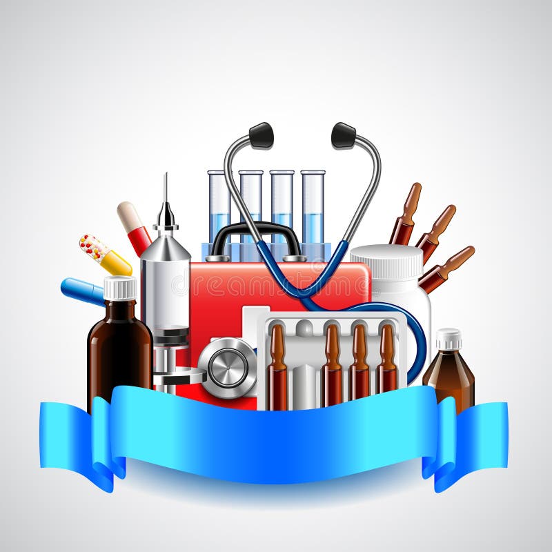 Medical Objects, Icons And Logos Stock Vector - Illustration of ...