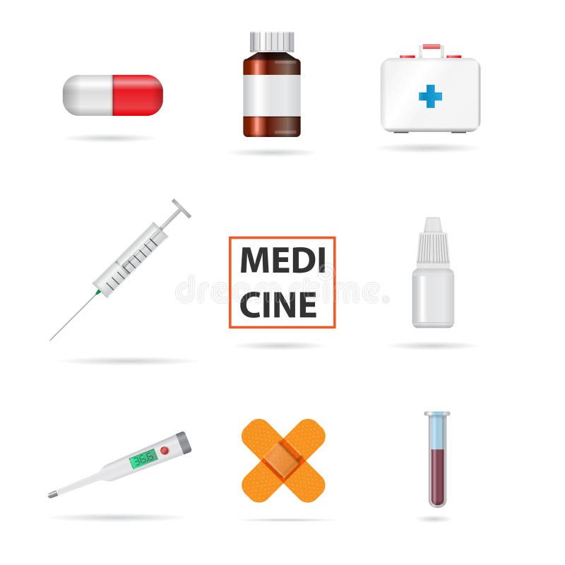 Medical Objects Set. Vector Illustration. Stock Vector - Illustration ...