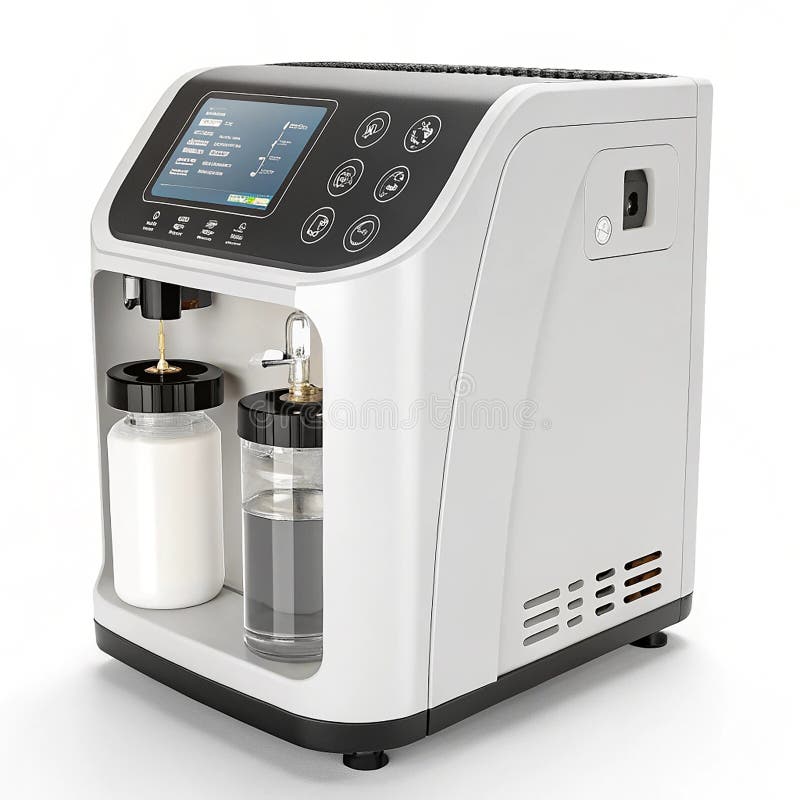 Medical Oxygen Concentrator with Control Panel Stock Illustration ...