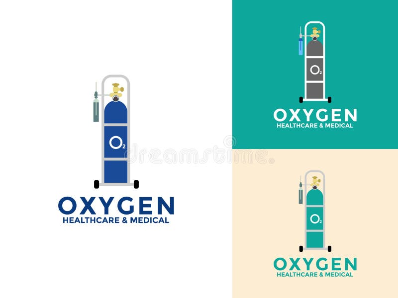 Medical Oxygen Cylinder Logo Vector Icon, Set Vector Illustration of ...