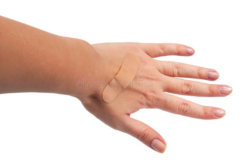 Medical Patch Plaster on Hand Isolated on the White Stock Photo - Image ...