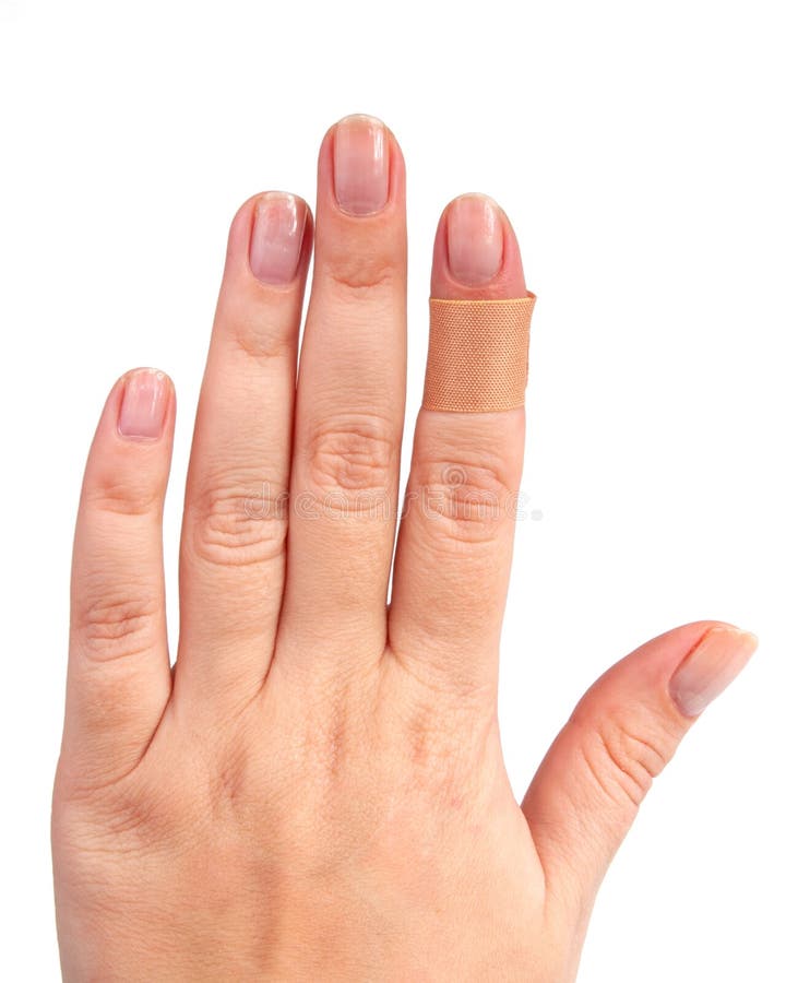 Medical Patch Plaster on Hand Isolated on the White Stock Image - Image ...
