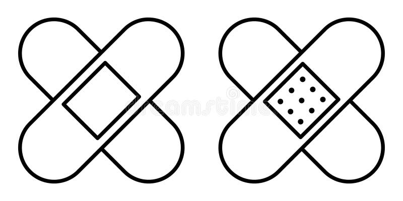 Medical Patch Plaster Icon Symbol. Stock Illustration - Illustration of ...