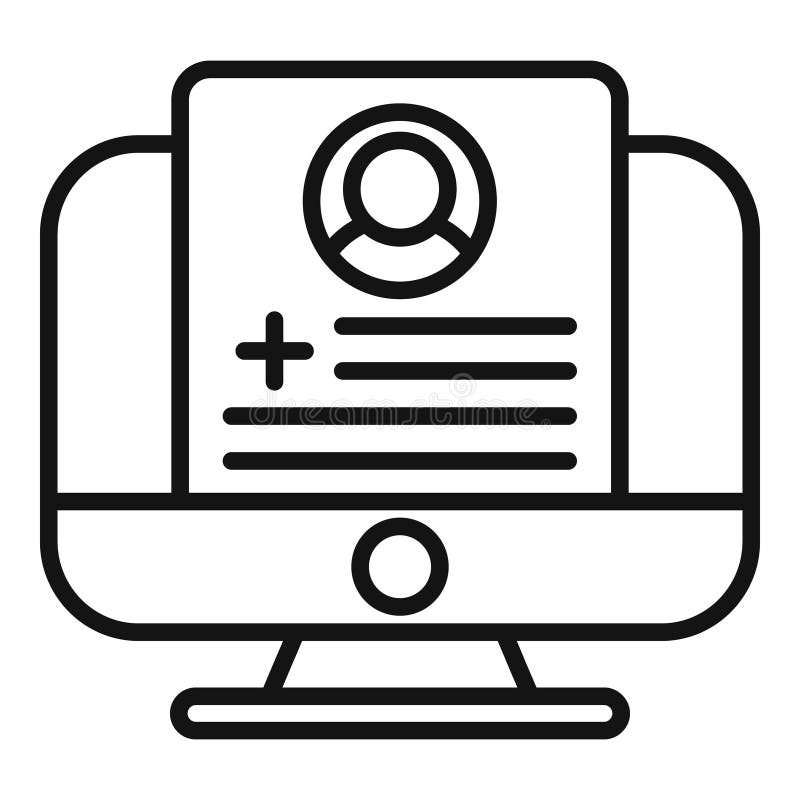 Medical Pc Card Icon Outline Vector. Patient Record Stock Vector ...