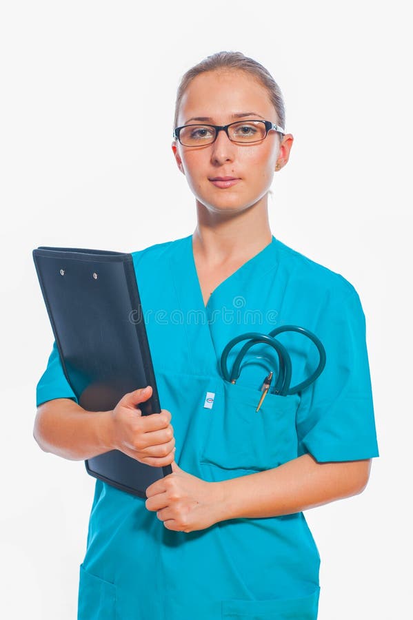 Young Medical Nurse with Stethoscope Stock Photo - Image of clinic ...