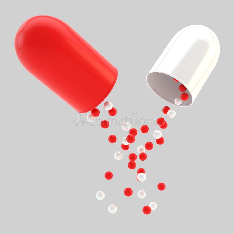 Medical Pill Capsule Insides As Spherical Elements Stock Illustration ...