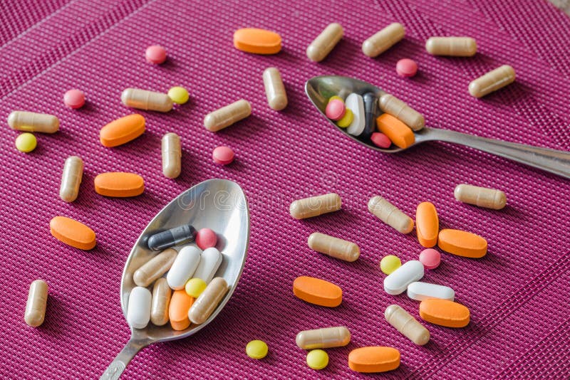 Medical pills on the table stock photo. Image of drugs - 86537422