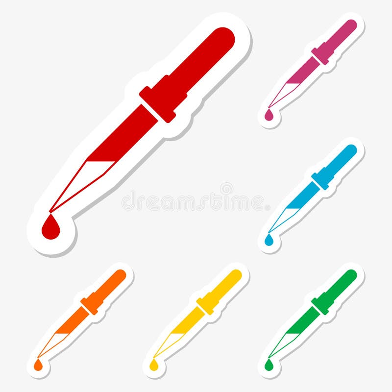 Medical Pipette Sticker Set Stock Vector - Illustration of equipment ...