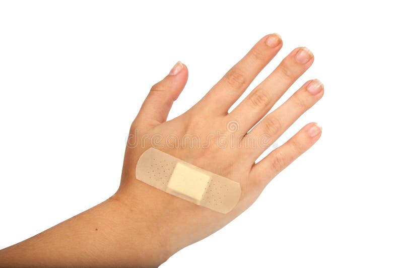 Medical Plaster or Patch on Hand Isolated Stock Image - Image of human ...