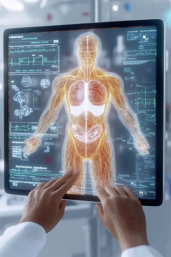 Medical Pro Uses Innovative Tech Interface. Digital Human Anatomy ...