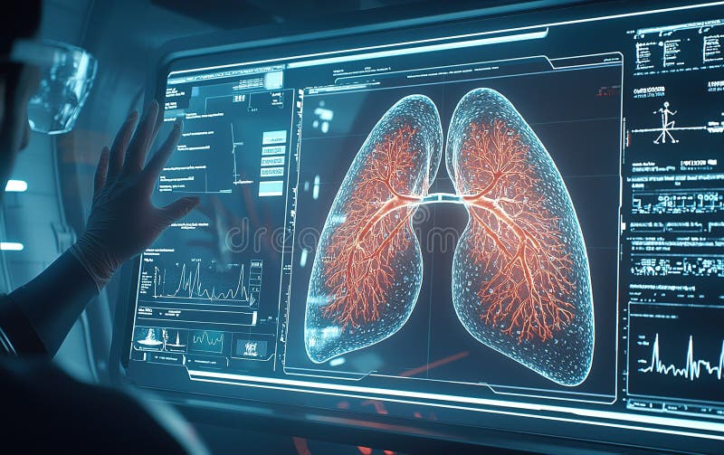 Medical Professional Analyzes Advanced Lung Imaging Data in a High-tech ... Medical Professional Analyzes Advanced Lung Imaging Data in a High-tech ...