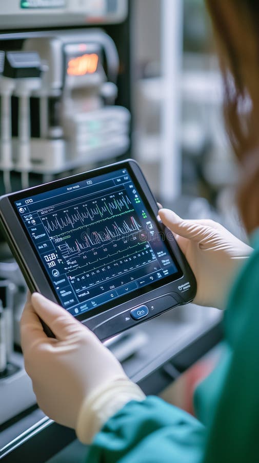 Medical Professional Analyzes Patient Data on Tablet with Clear ...