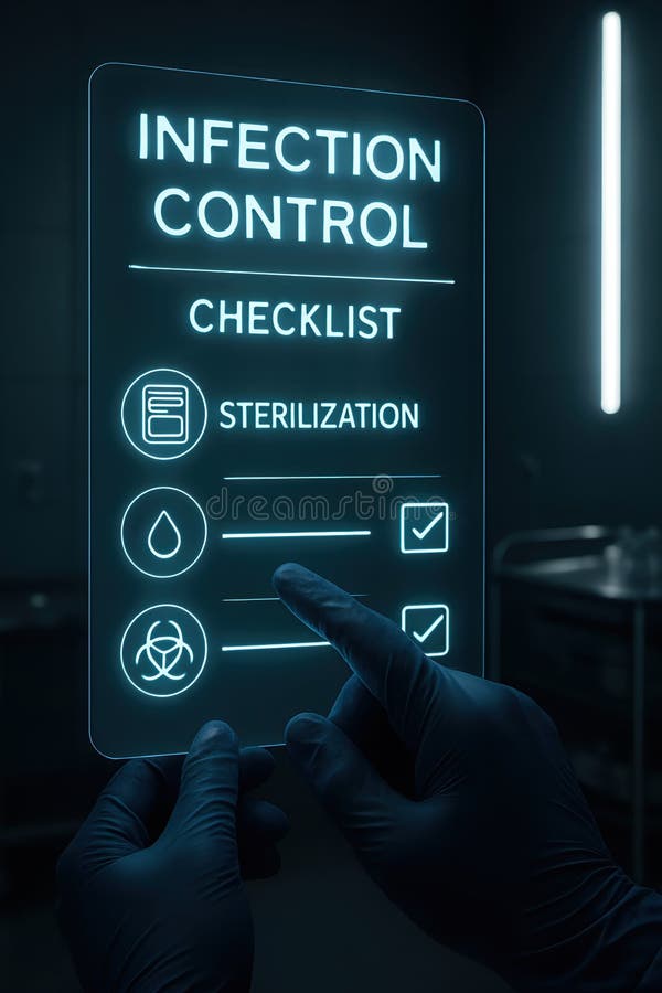 Medical Professional Utilizing Futuristic Infection Control Checklist ...