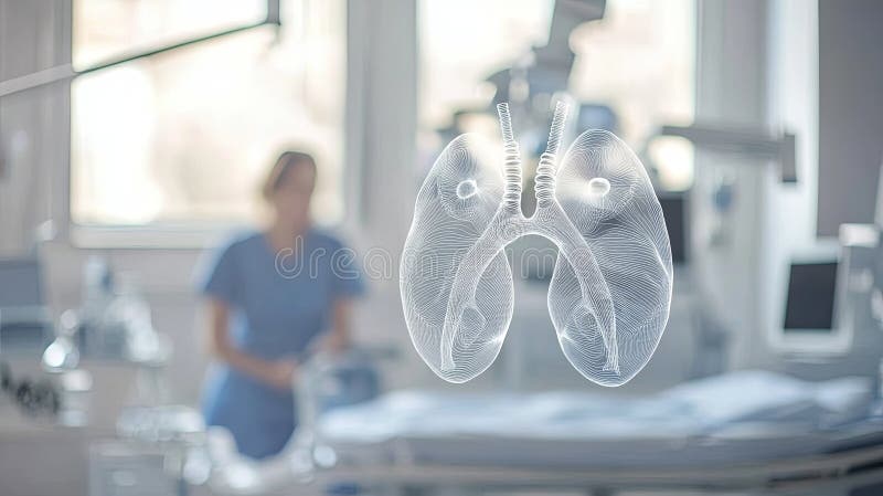 Medical Professional Examining Digital Lung Scan in Hospital Setting ...