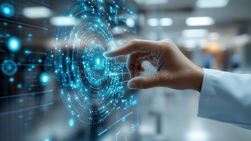 Medical Professional Interacting Digital Interface Modern Healthcare ...