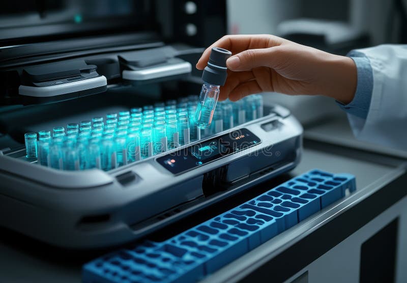 Medical Professional Operating Advanced Laboratory AI Equipment Stock ...