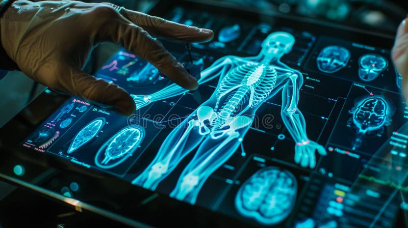 Medical Professional Projects Human Anatomy Hologram on Tablet Display ...