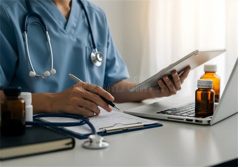 Healthcare Professional at Work Stock Photo - Image of data, health ...