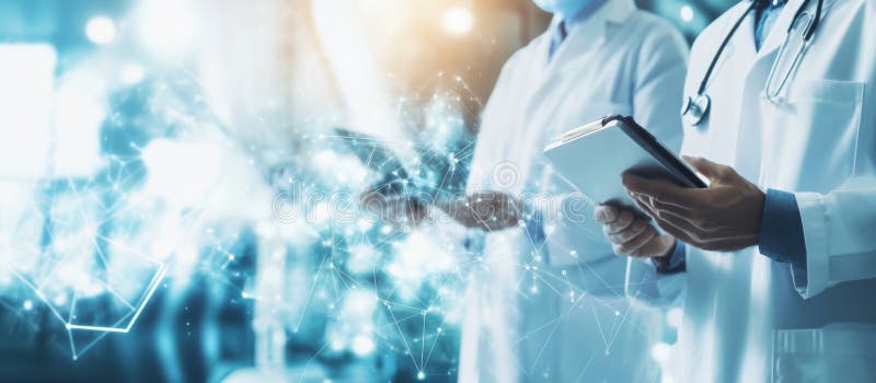 Medical Professionals Collaborating with Digital Tablets, Connecting ...