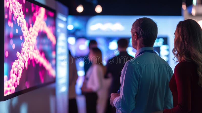 Medical Professionals Gathered Around Interactive Screen, Analyzing ...