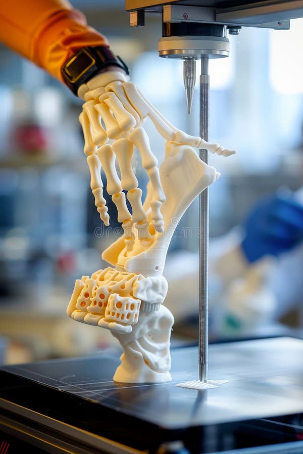 Medical Prosthesis is Created Using 3D Printer. a Detailed 3D Printed ...