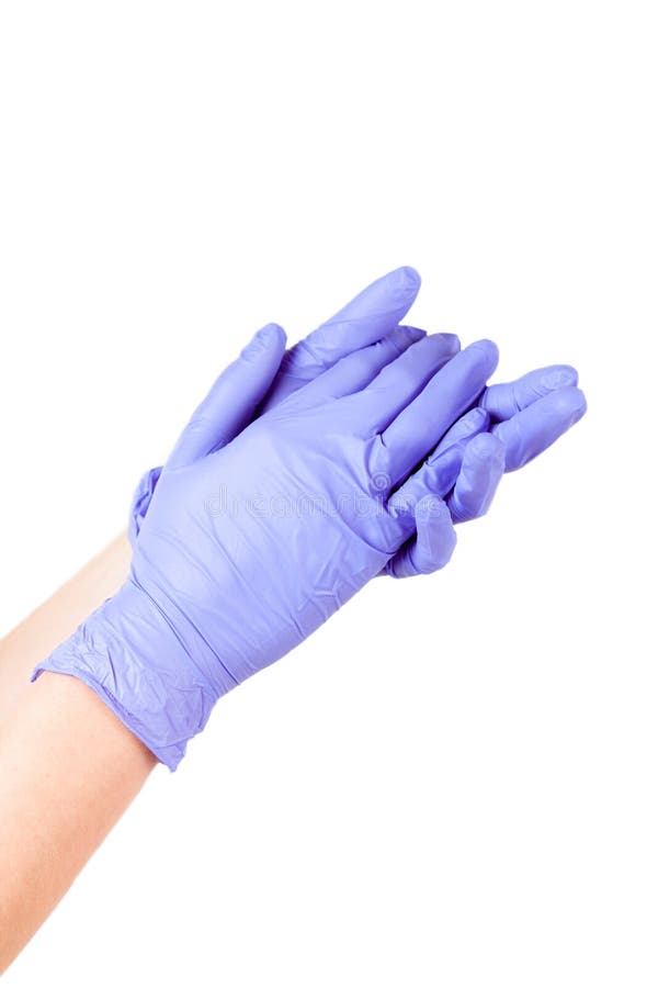 Medical Protective Gloves Isolated Stock Image - Image of science, blue ...