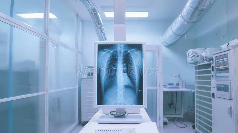 Medical X-rays in a Laboratory Created with Generative AI. Scan of a ...