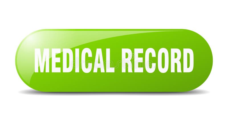 Medical Record Button. Sticker. Banner. Rounded Glass Sign Stock Vector ...
